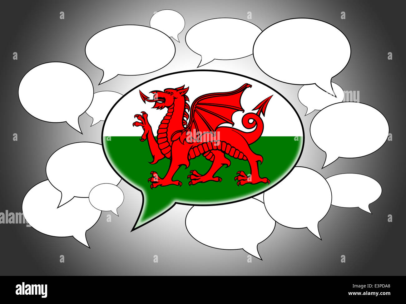 Communication concept - Speech cloud, the voice of Wales Stock Photo ...