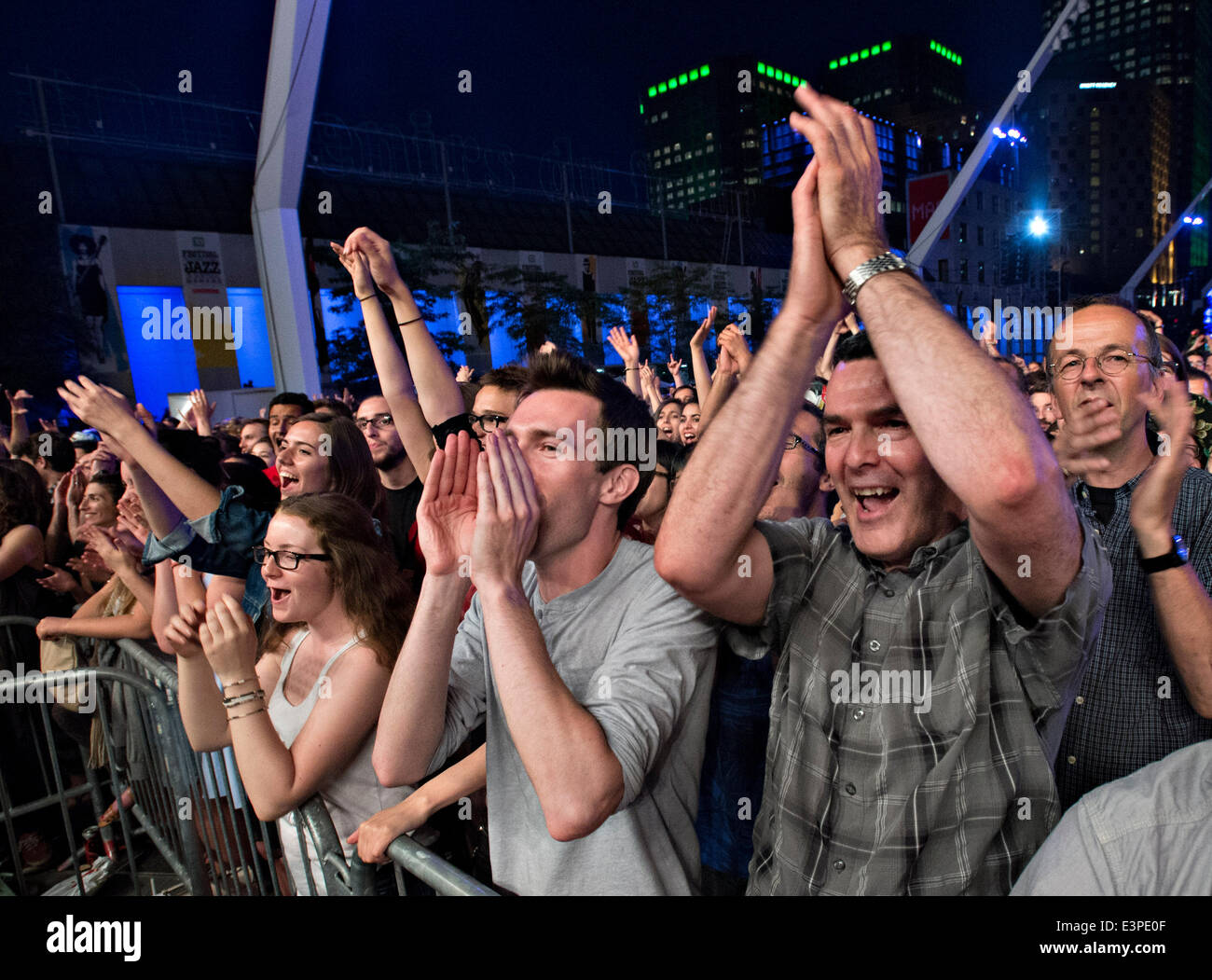 Montreal, Canada. 26th June, 2014. People admire French singer 'Woodkid ...