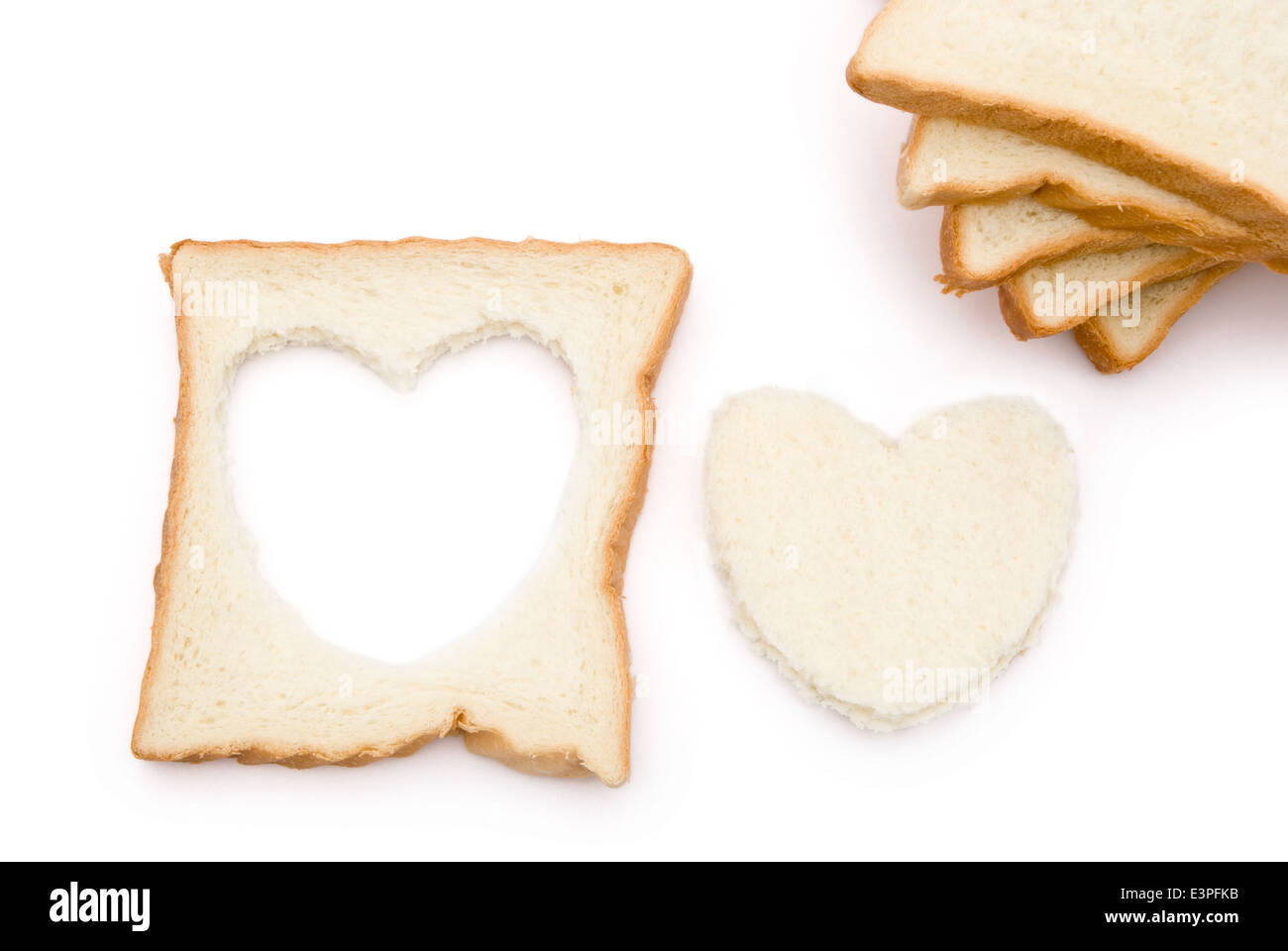 heart shape bread and slices Stock Photo - Alamy