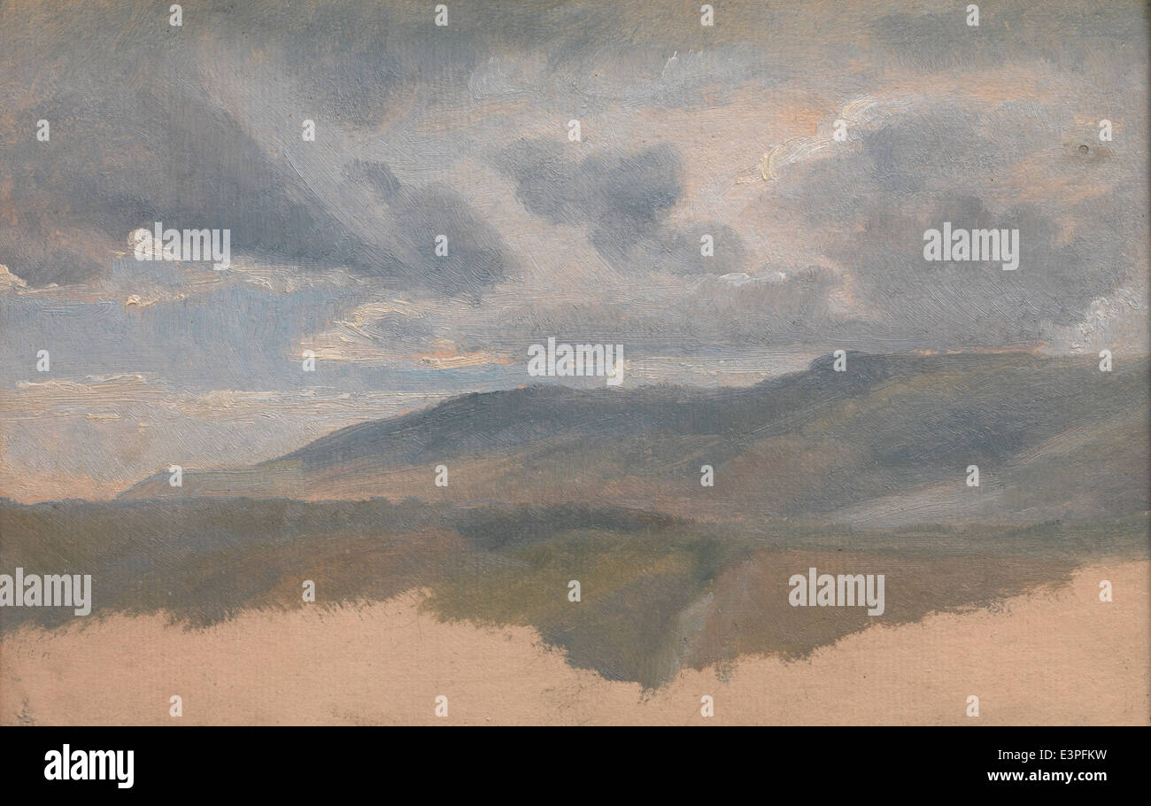 Emile loubon landscape study with clouds 1829 hi-res stock photography ...