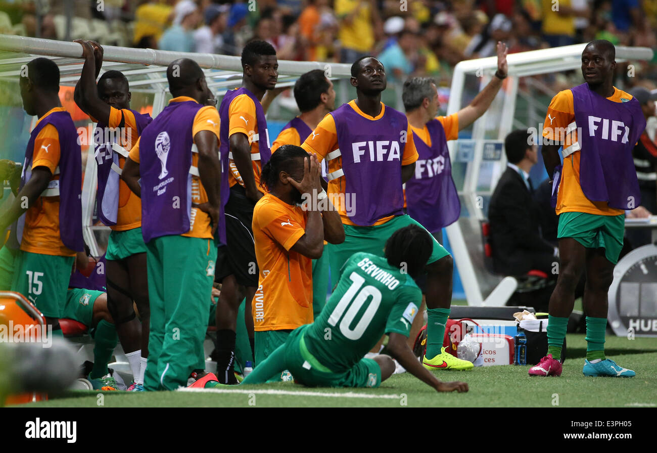 (140624) -- FORTALEZA, June 24, 2014 (Xinhua) -- Cote d'Ivoire's Didier ...