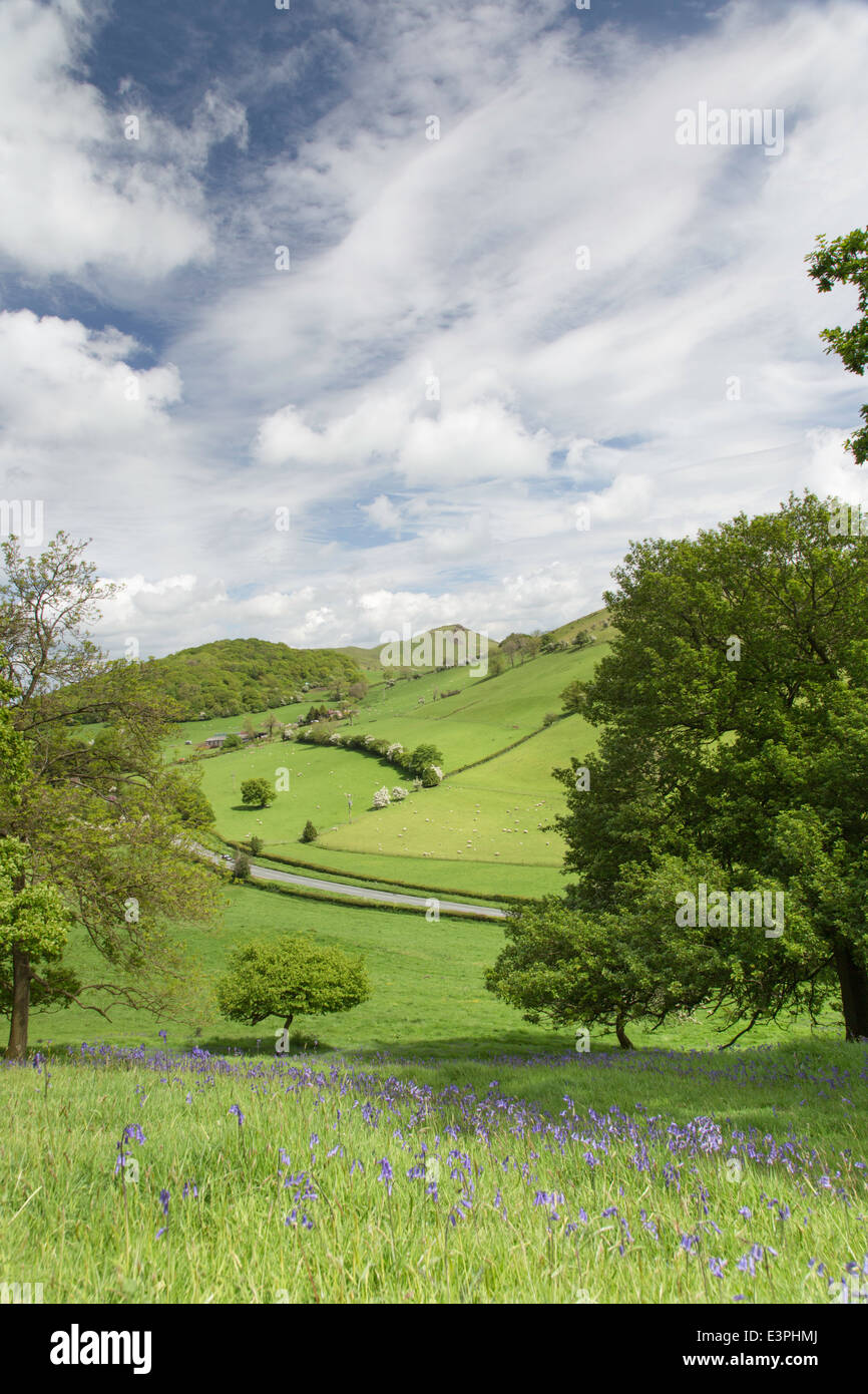 Shropshire Hills near Church Stretton with Caer Caradoc hill in the ...