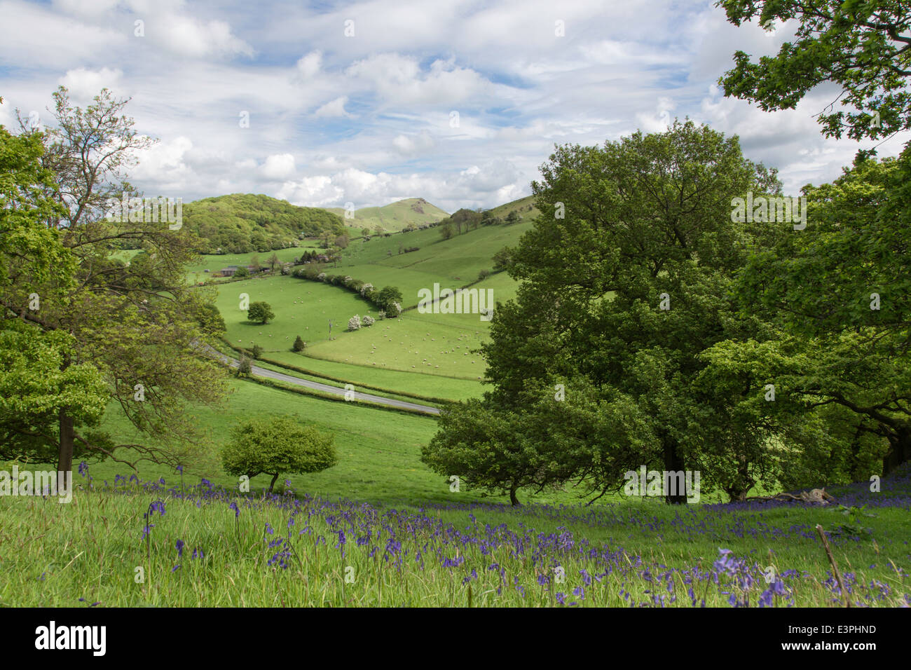 Shropshire Hills near Church Stretton with Caer Caradoc hill in the ...