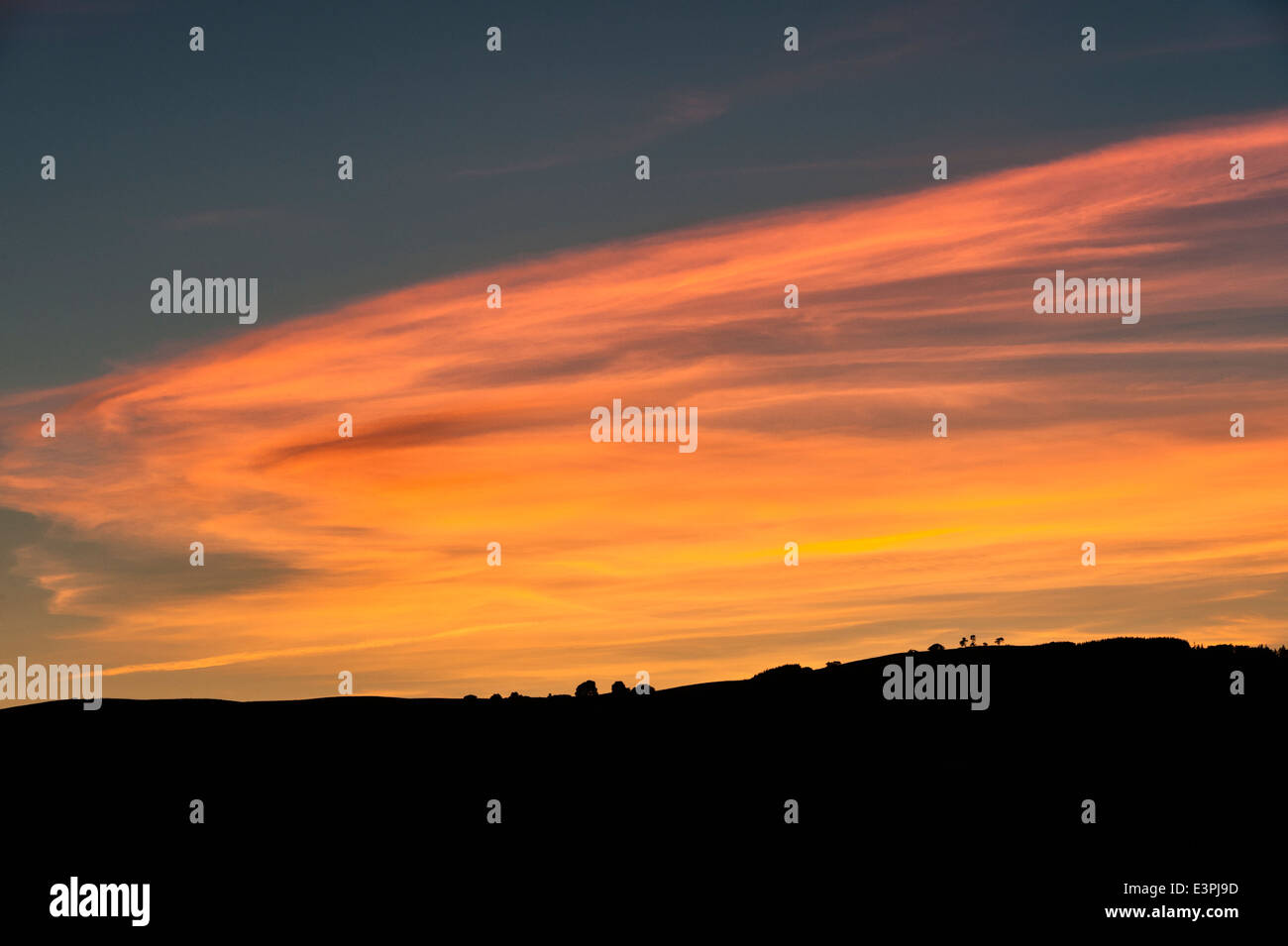 A spectacular summer sunset over Presteigne, Powys, Wales, UK Stock ...