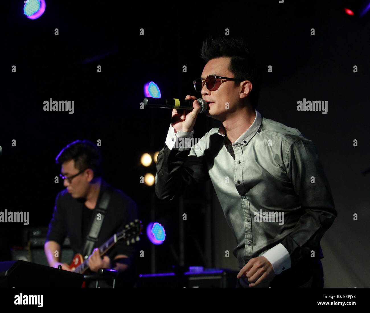 Beijing, China. 26th June, 2014. Singer James Li promotes his new album ...