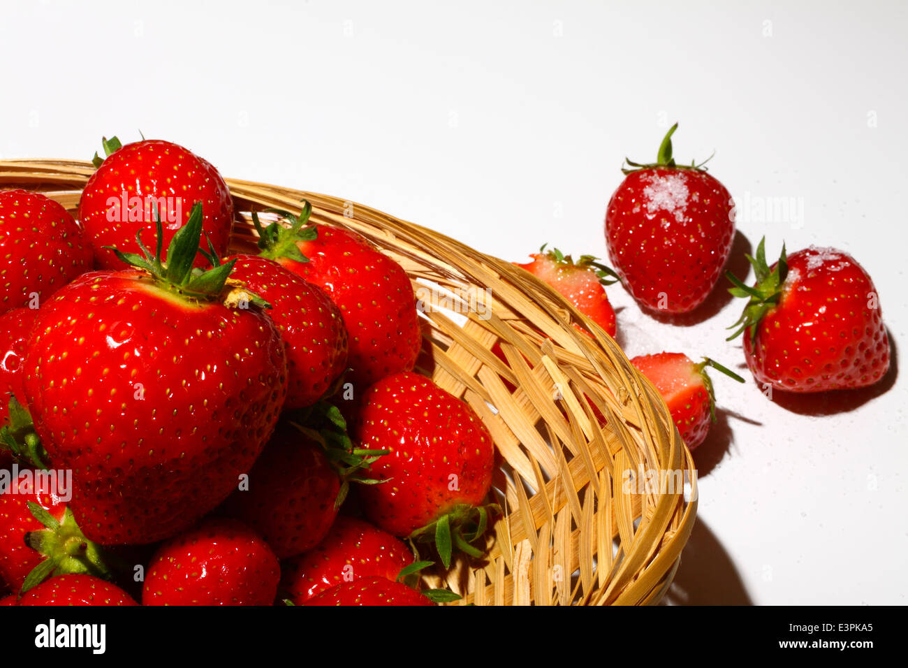 Strawberries in a basket Stock Photo - Alamy