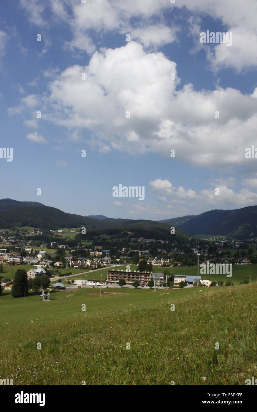 Resort village of Autrans in the National Natural Park of Vercors ...