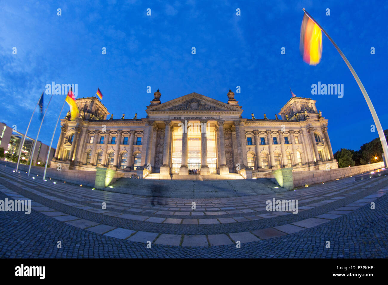 Germany: Reichstag building seen from the west with main entrance Stock ...