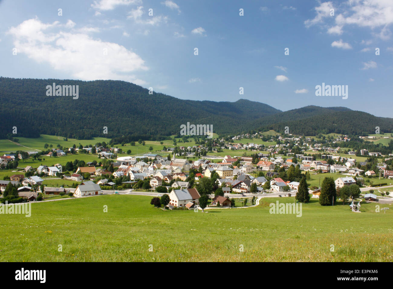 Resort village of Autrans in the National Natural Park of Vercors ...