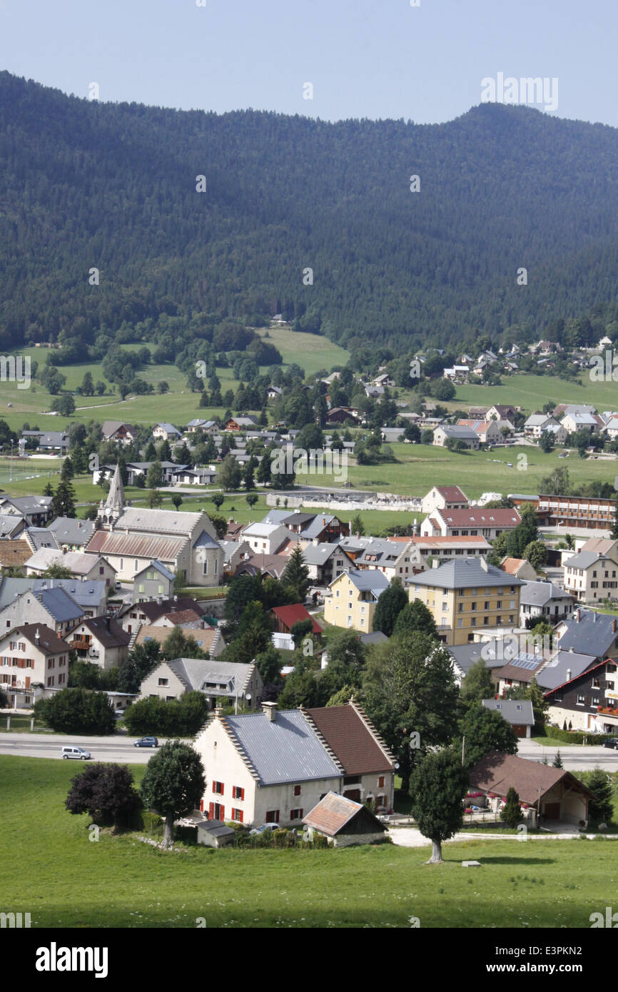 Resort village of Autrans in the National Natural Park of Vercors ...