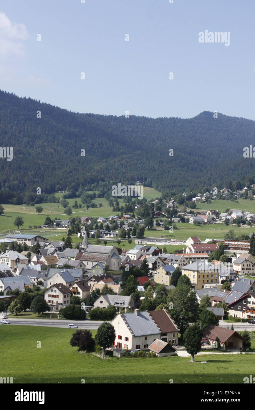 Resort village of Autrans in the National Natural Park of Vercors ...