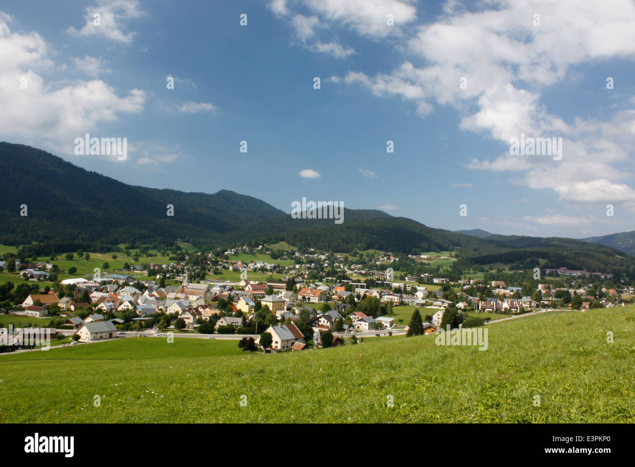 Resort village of Autrans in the National Natural Park of Vercors ...