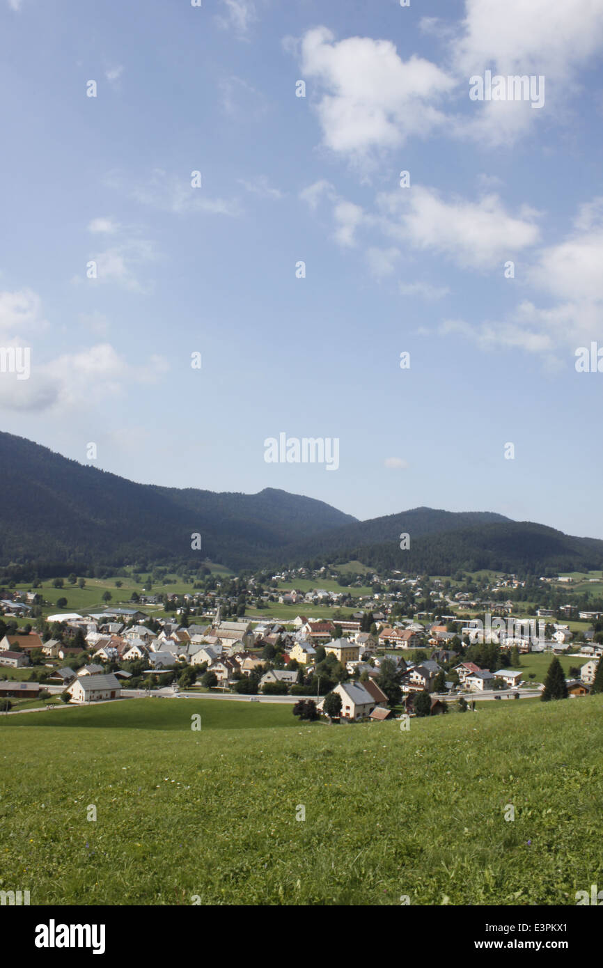 Resort village of Autrans in the National Natural Park of Vercors ...