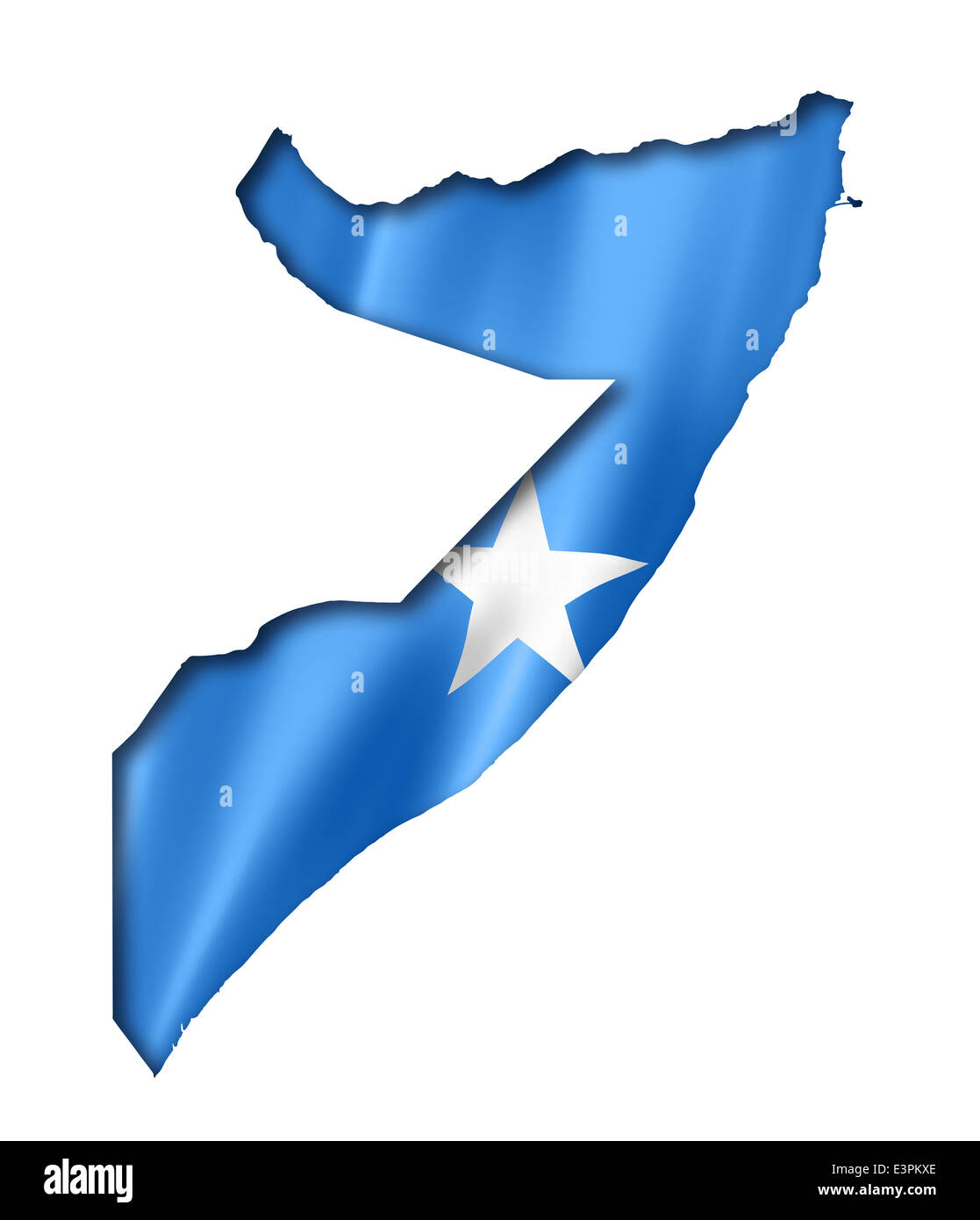 Somalia flag map, three dimensional render, isolated on white Stock ...