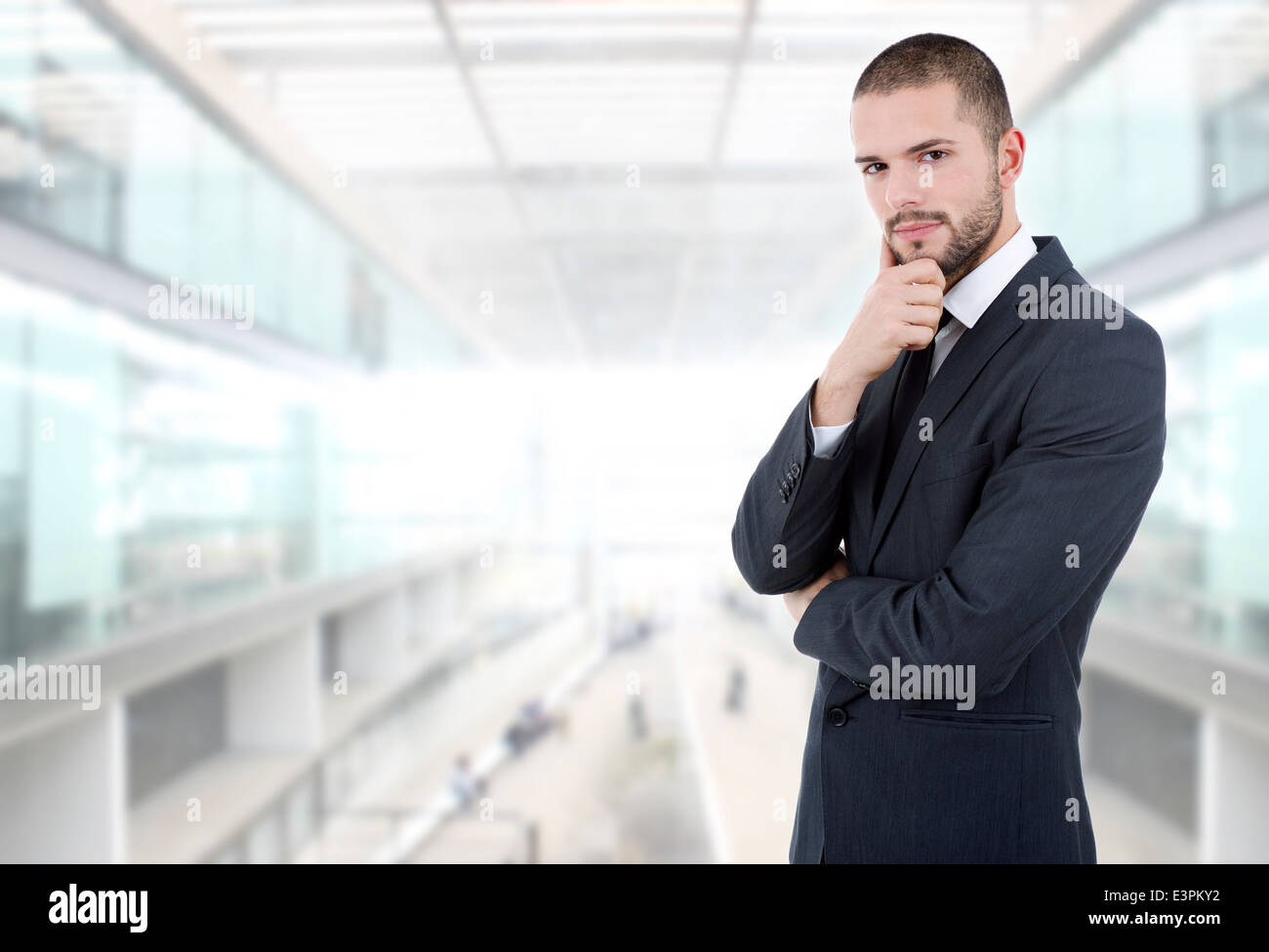 young business man thinking at the office Stock Photo - Alamy