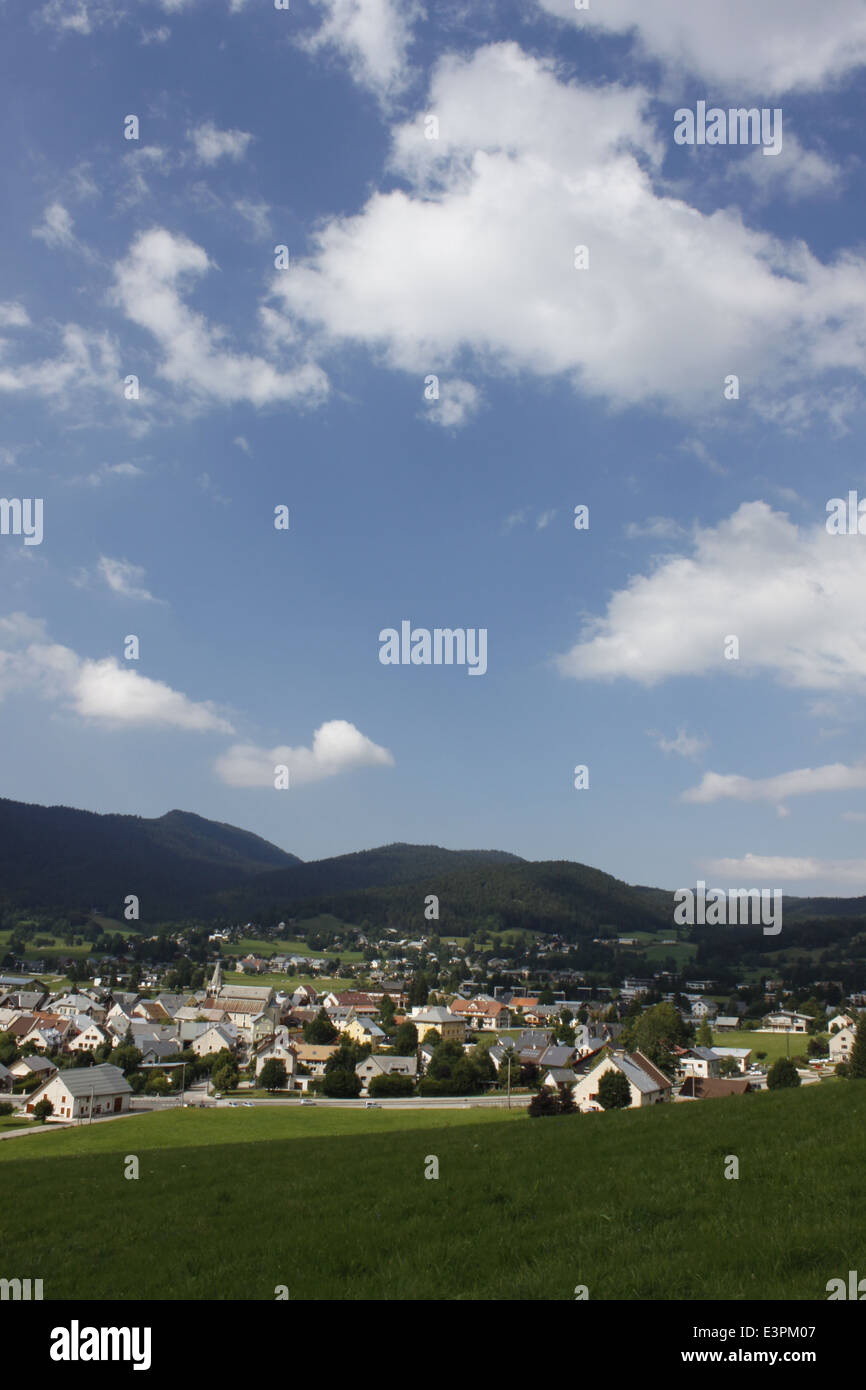 Resort village of Autrans in the National Natural Park of Vercors ...