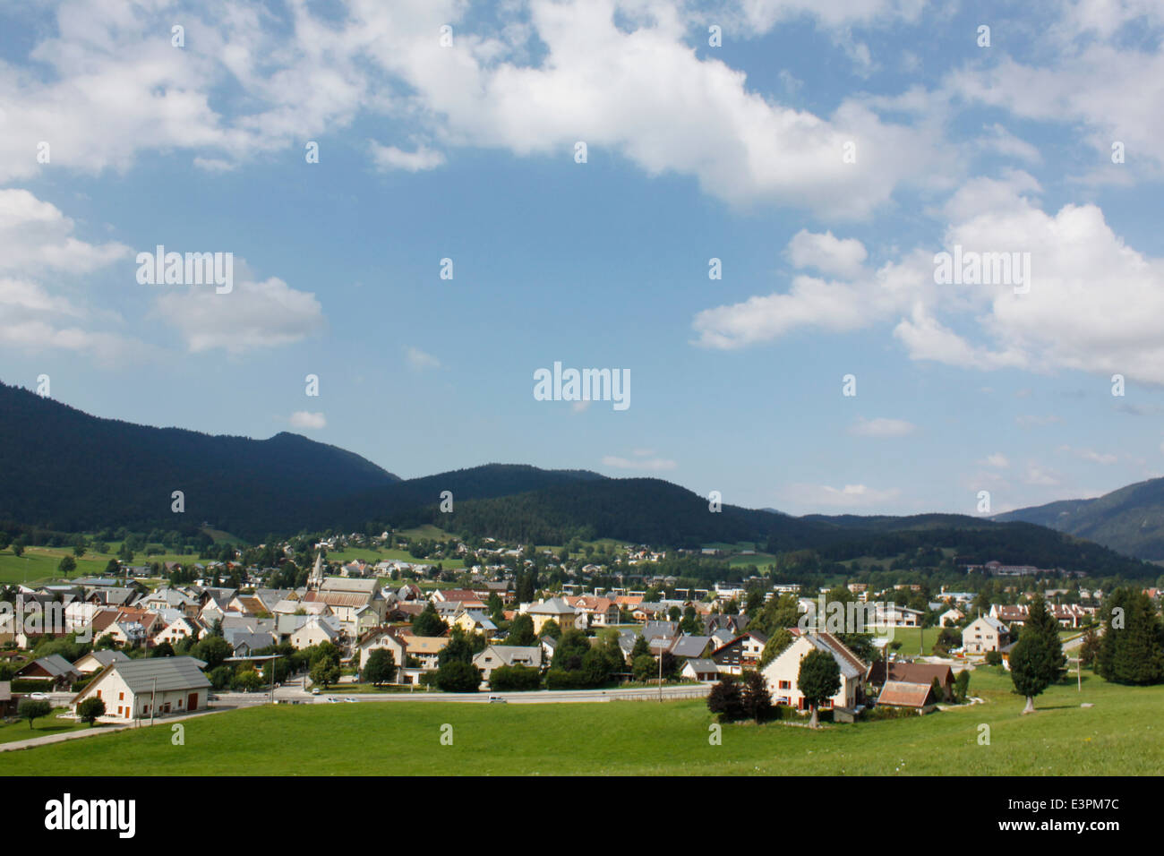 Resort village of Autrans in the National Natural Park of Vercors ...