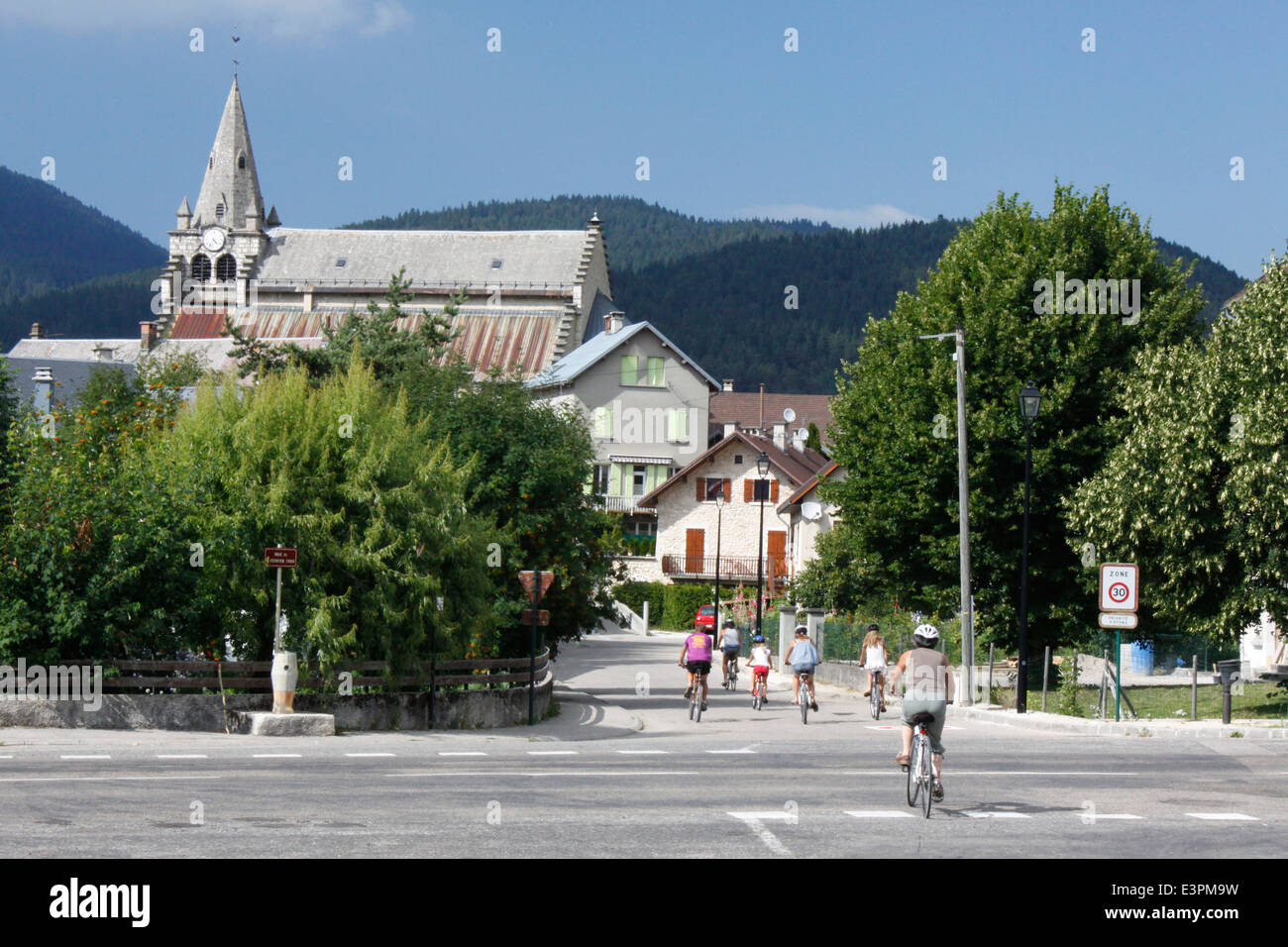 Resort village of Autrans in the National Natural Park of Vercors ...