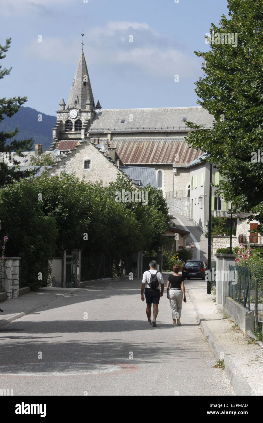 Resort village of Autrans in the National Natural Park of Vercors ...