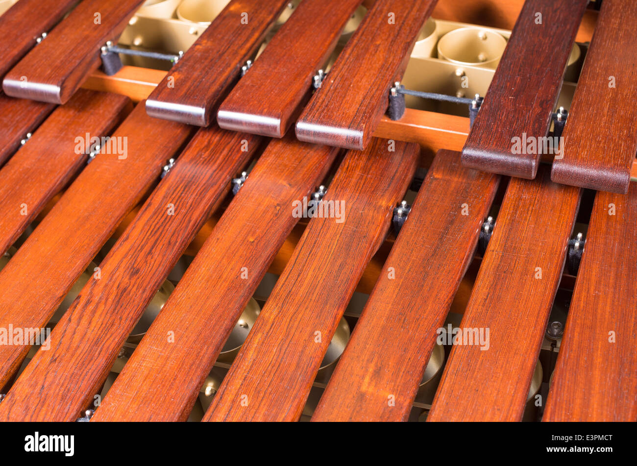 Full frame take of the wooden keys of a marimba Stock Photo - Alamy