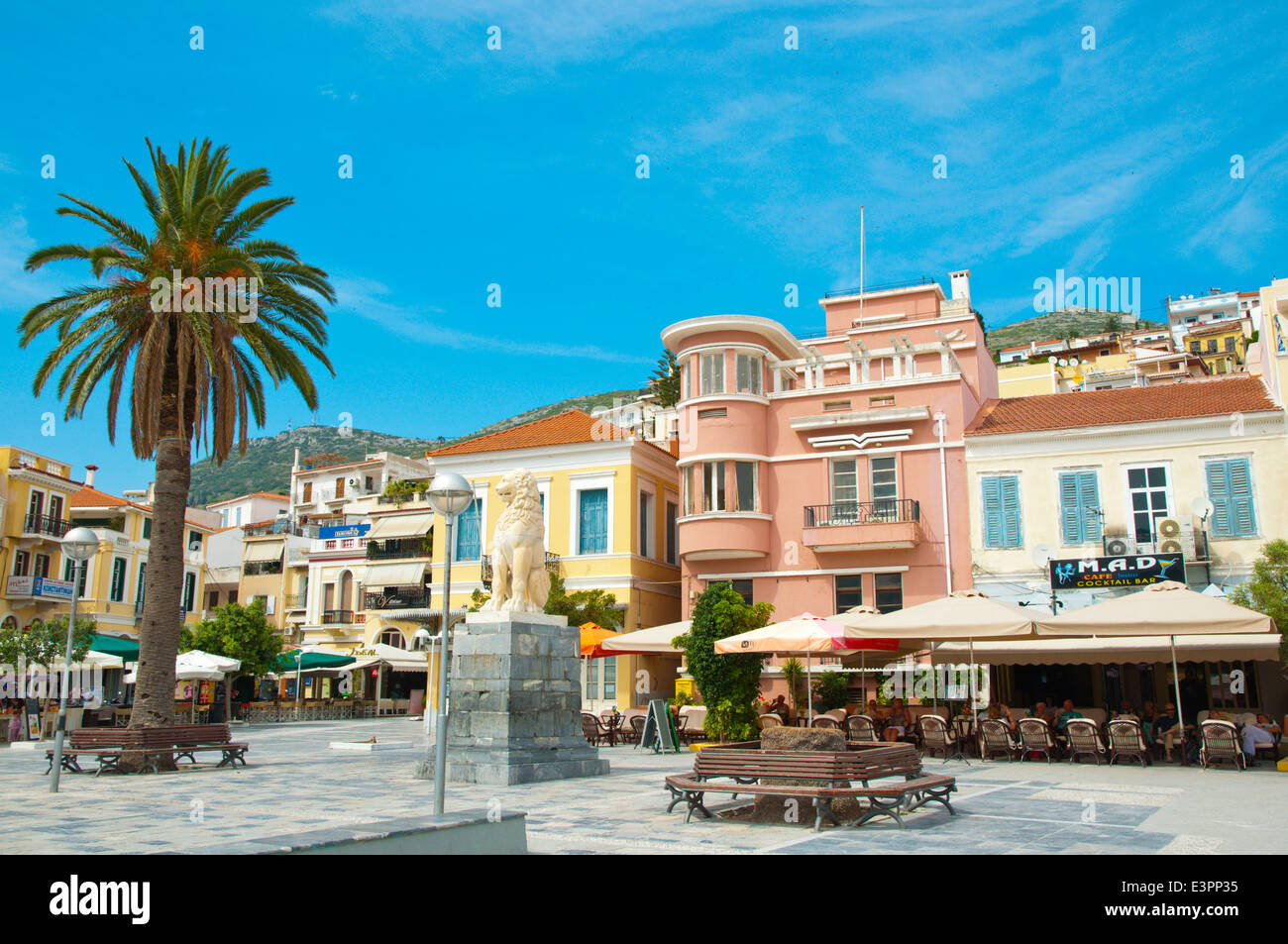 Main square, Vathy, Samos Town, Samos island, Greece, Europe Stock ...