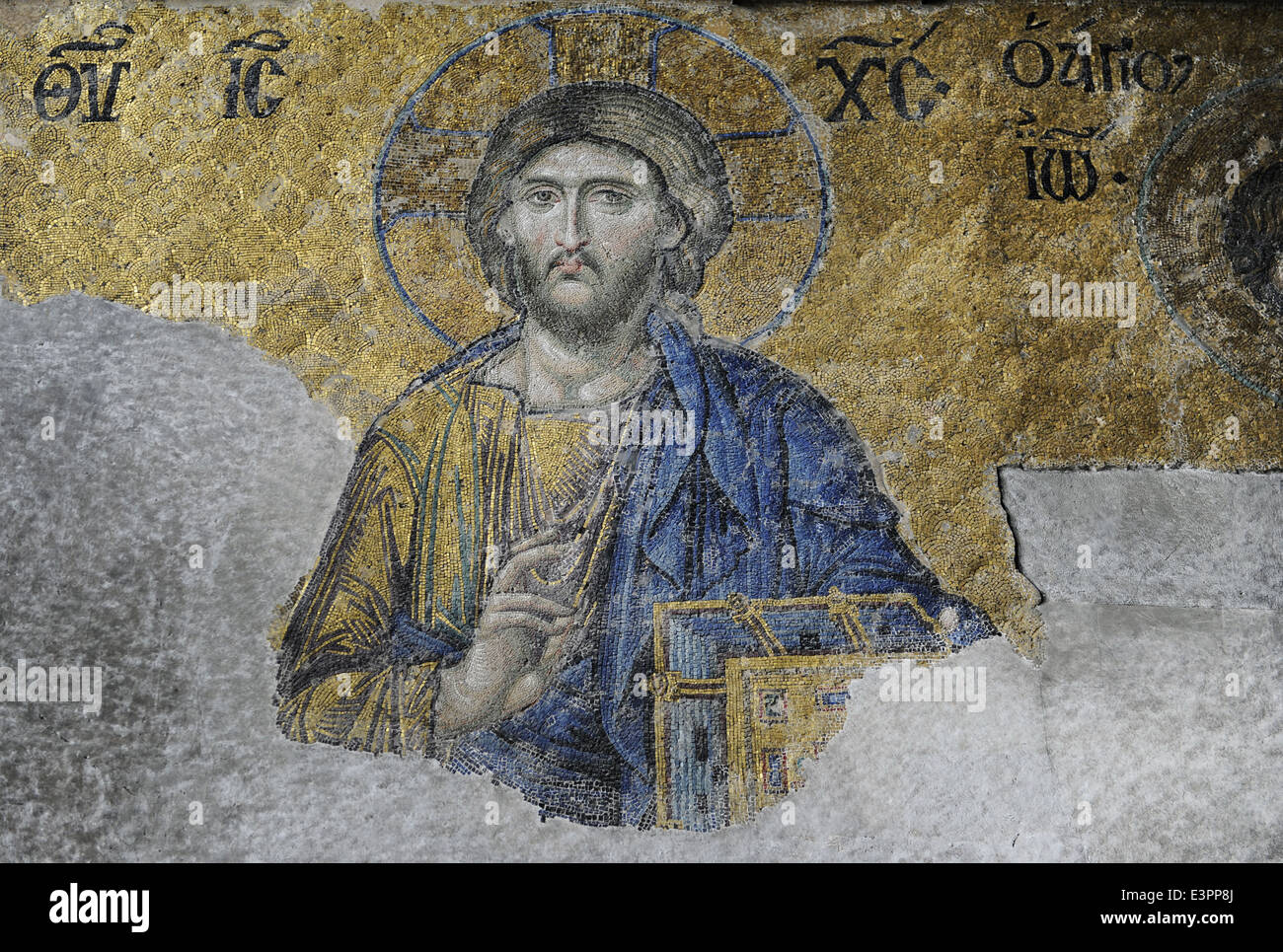 Hagia Sophia. Mosaic of the Deesis. Detail of Christ in Majesty. 13th ...