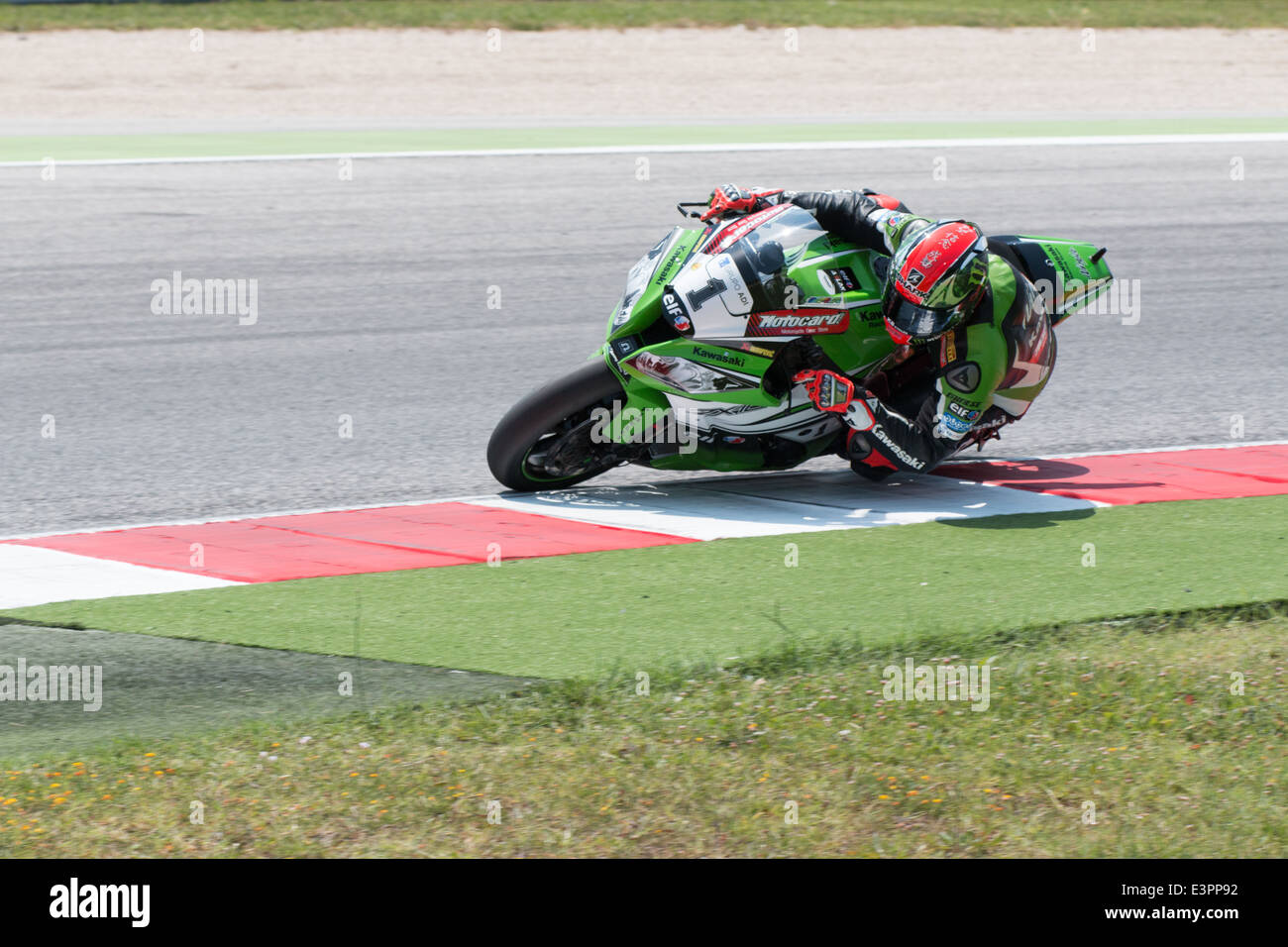 Kawasaki ZX-10R of KAWASAKI RACING TEAM , driven by SYKES Tom in action ...