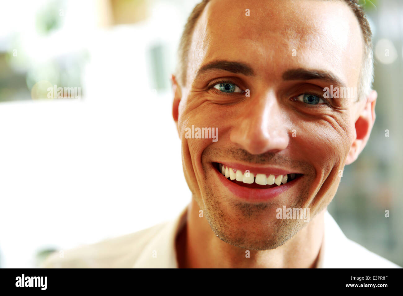Closeup portrait of a handsome happy man Stock Photo - Alamy