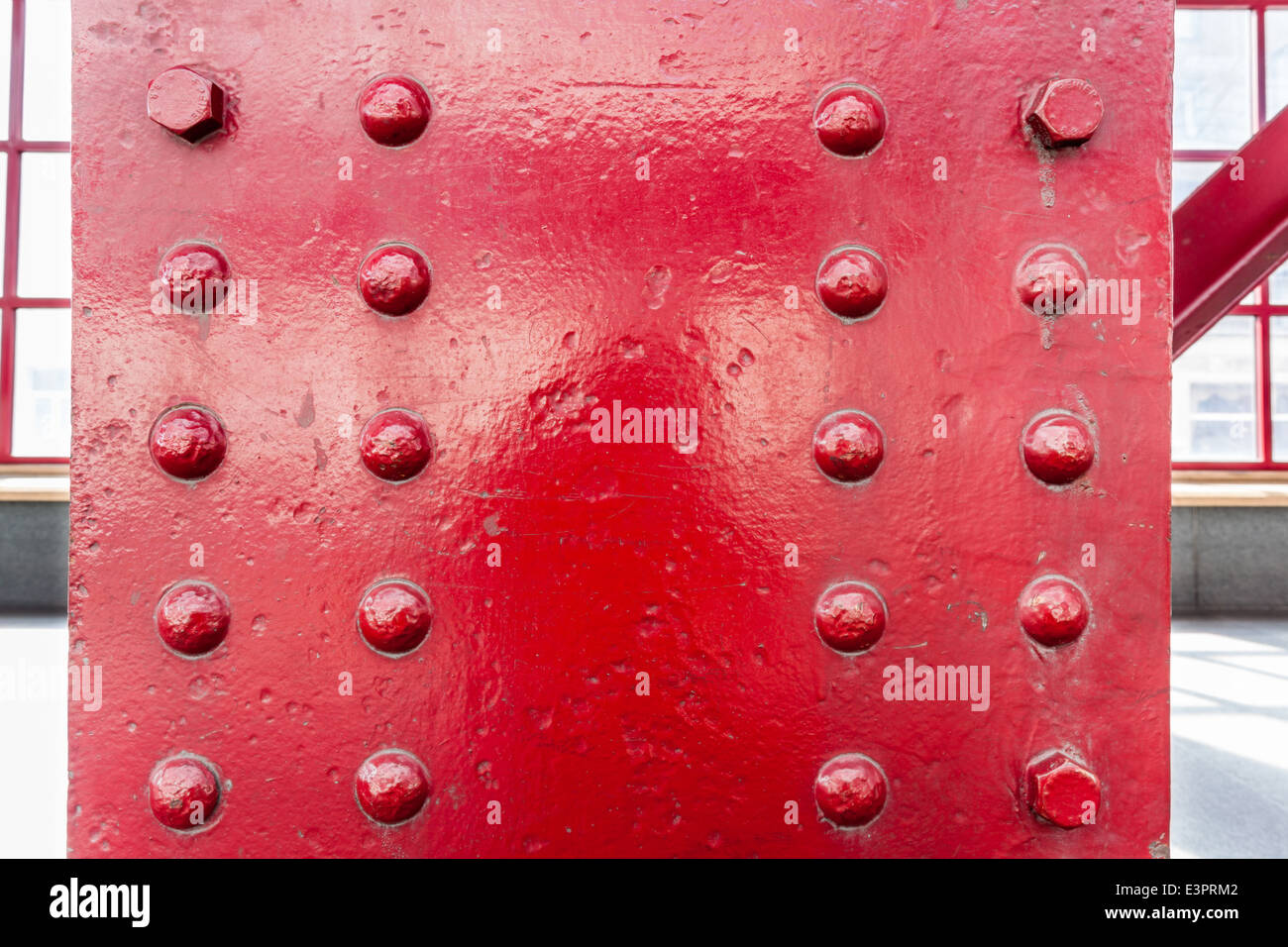 iron pole with clinker nails at the train station Stock Photo - Alamy