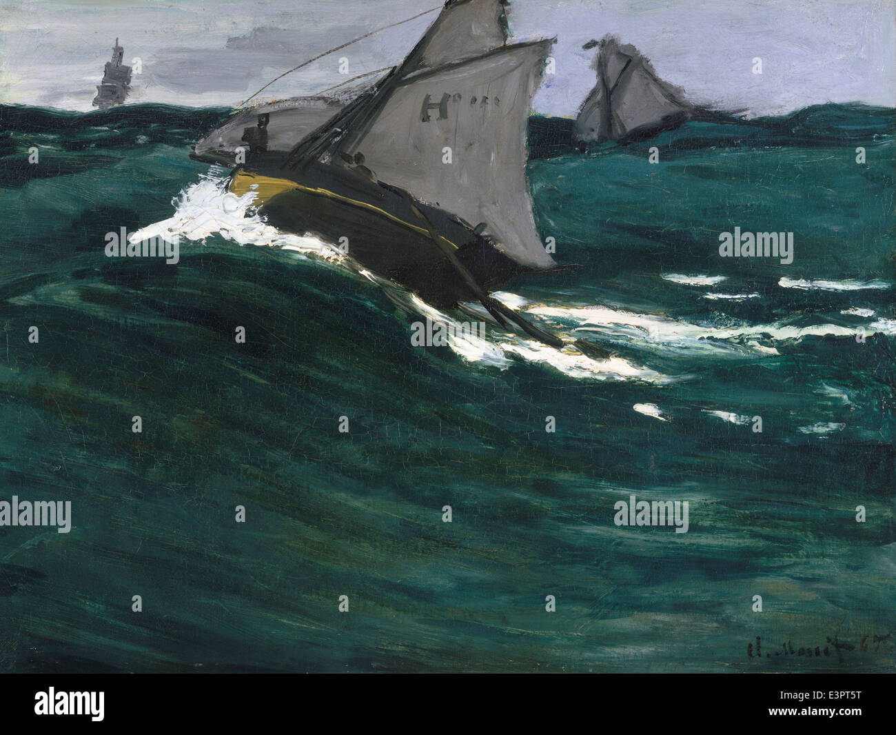 Claude monet the green wave 1867 met museum new york hi-res stock ...