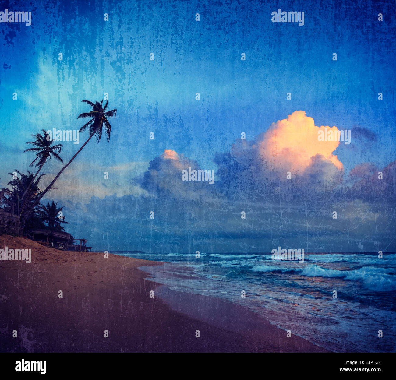 grunge image of tropical beach Stock Photo - Alamy