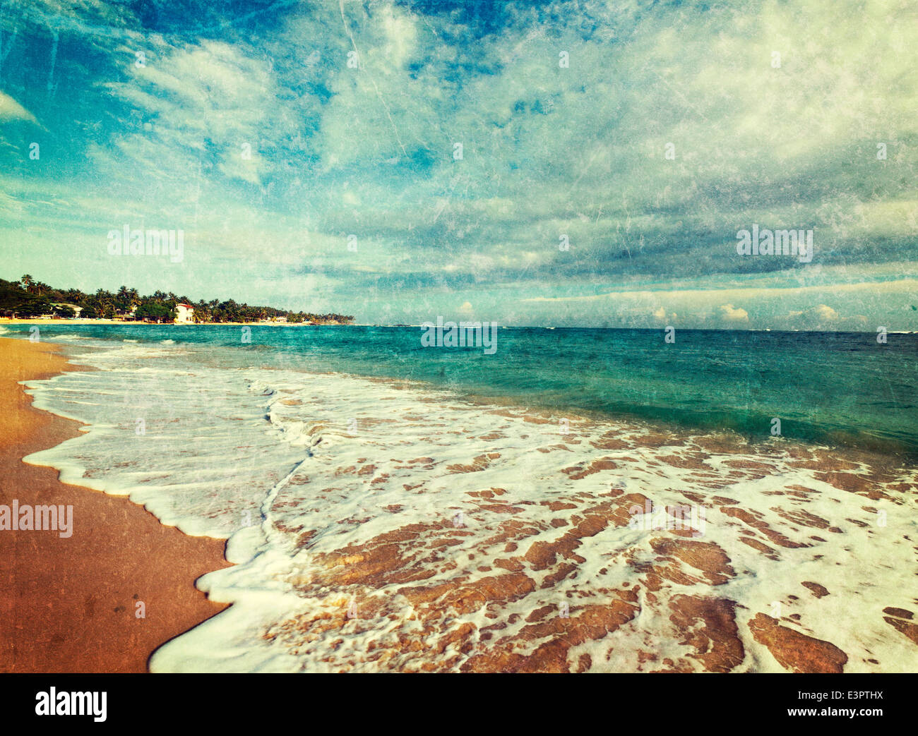 Vintage retro hipster style travel image of tropical paradise idyllic ...