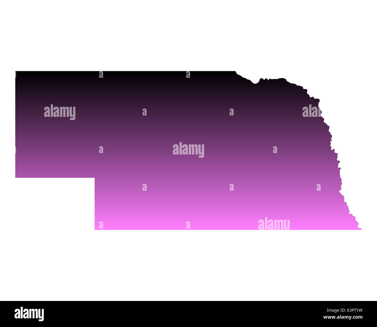 Map of Nebraska Stock Photo - Alamy