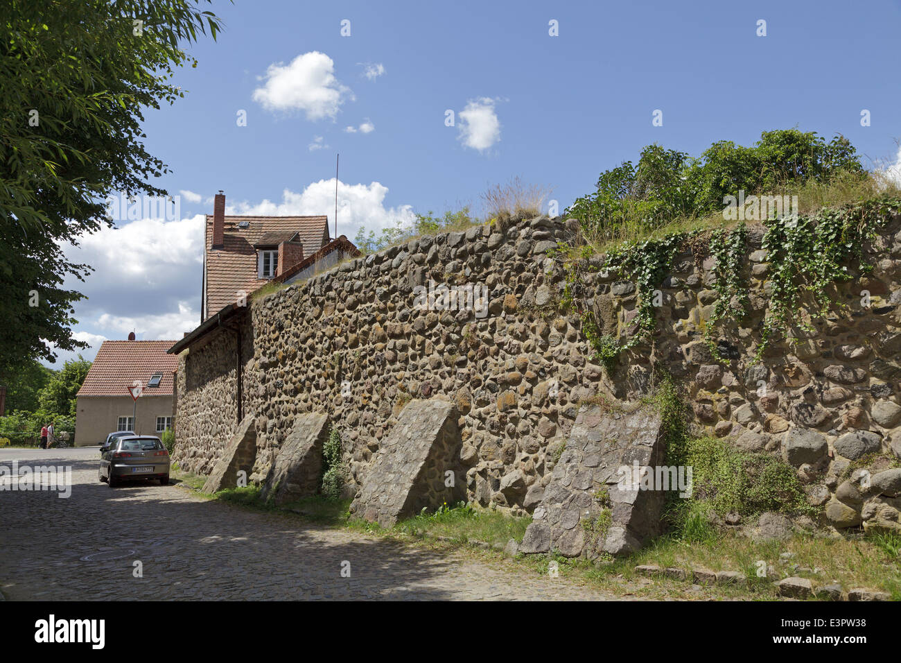 Templin Gate and part of town wall, Lychen, Uckermark, Brandenburg ...