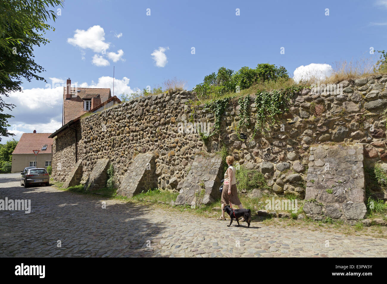 Templin Gate and part of town wall, Lychen, Uckermark, Brandenburg ...