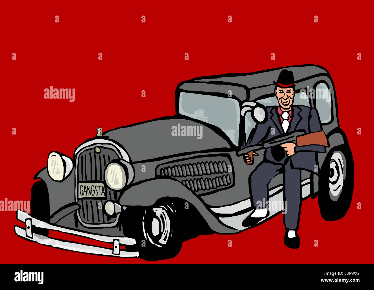 Gangster and car Stock Photo - Alamy