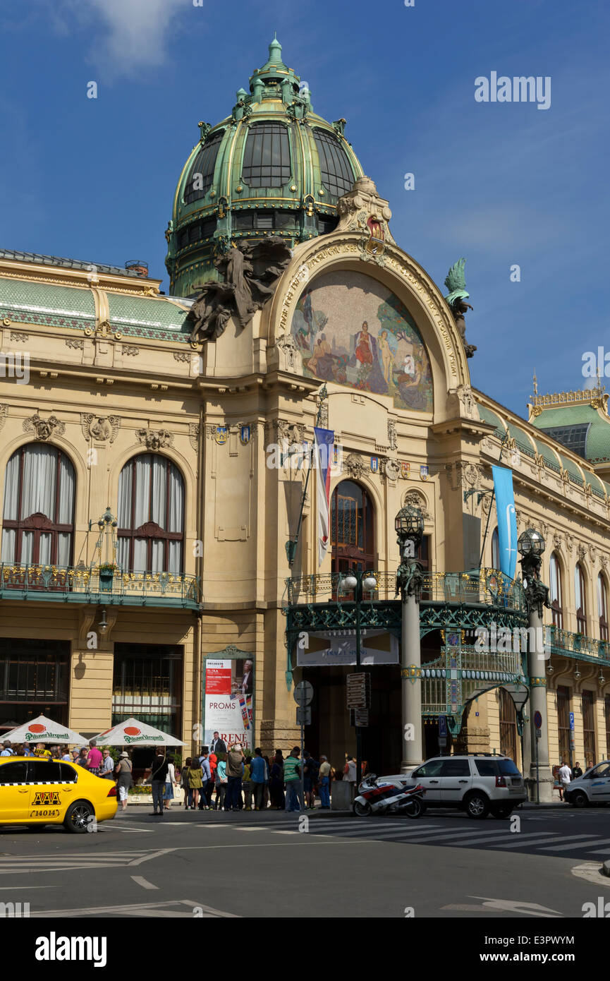 The Municipal House, one of Prague iconic buildings, Czech Republic ...