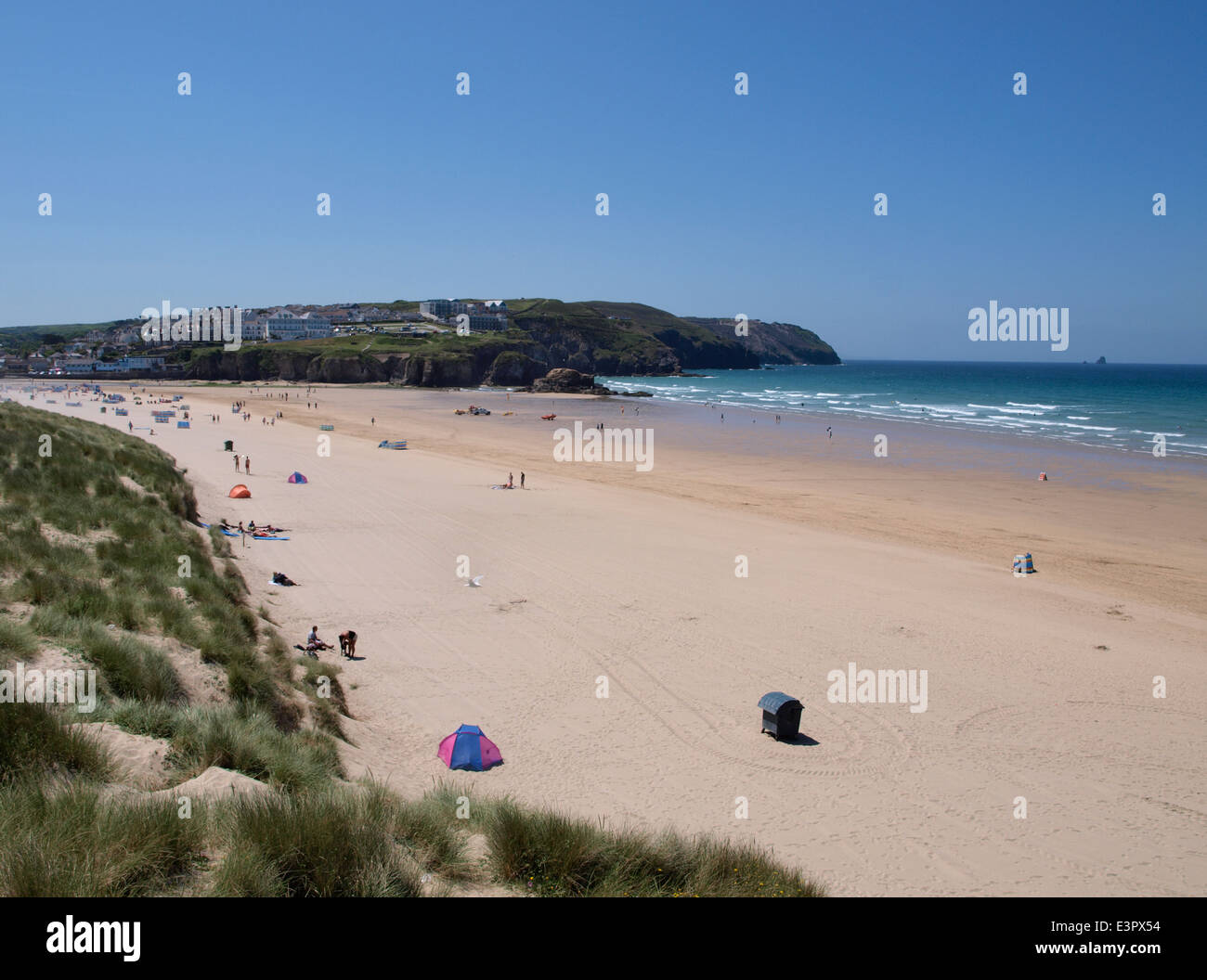 Perranporth Beach, Cornwall, UK Stock Photo - Alamy