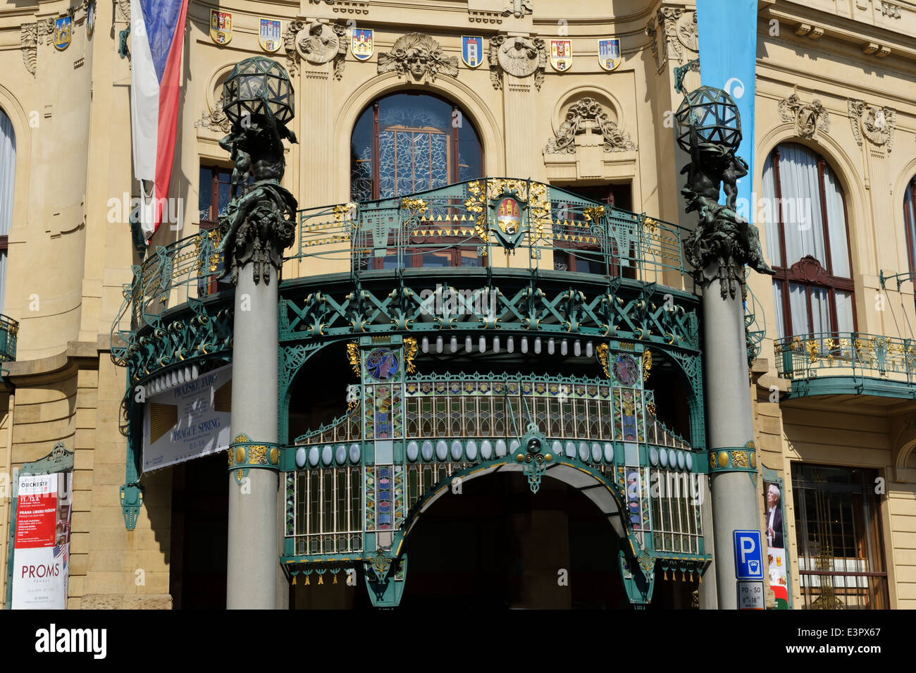 The Municipal House, one of Prague iconic buildings, Czech Republic ...