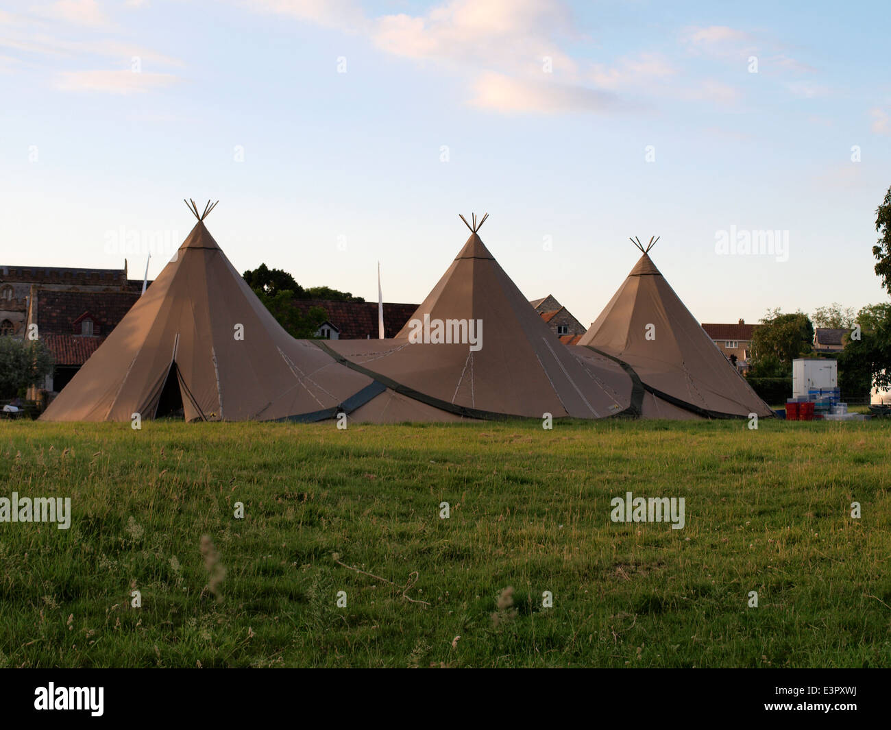 Teepee style marquee tent, Long Sutton, Somerset, UK Stock Photo - Alamy
