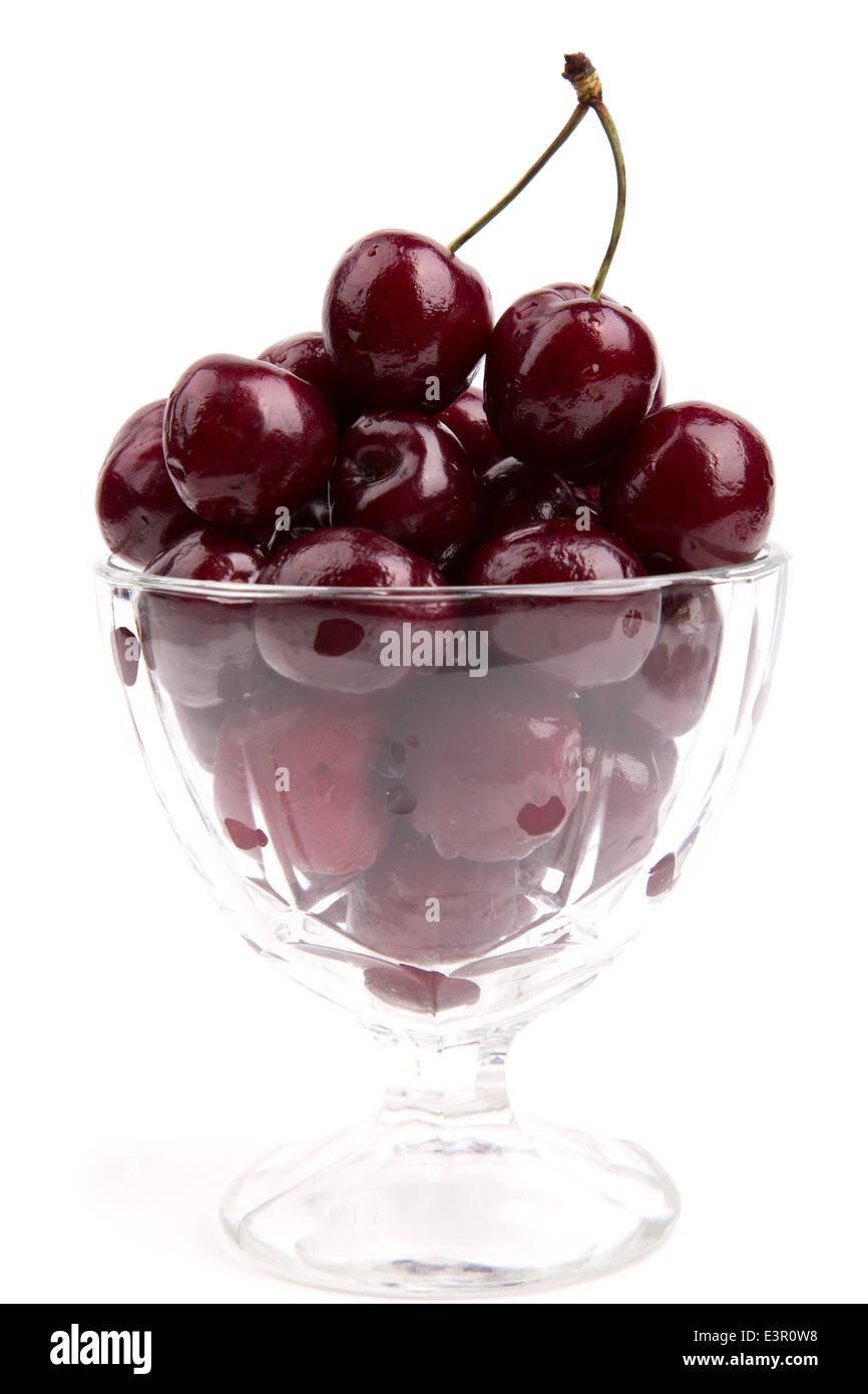 ripe, juicy cherry on white background Stock Photo - Alamy
