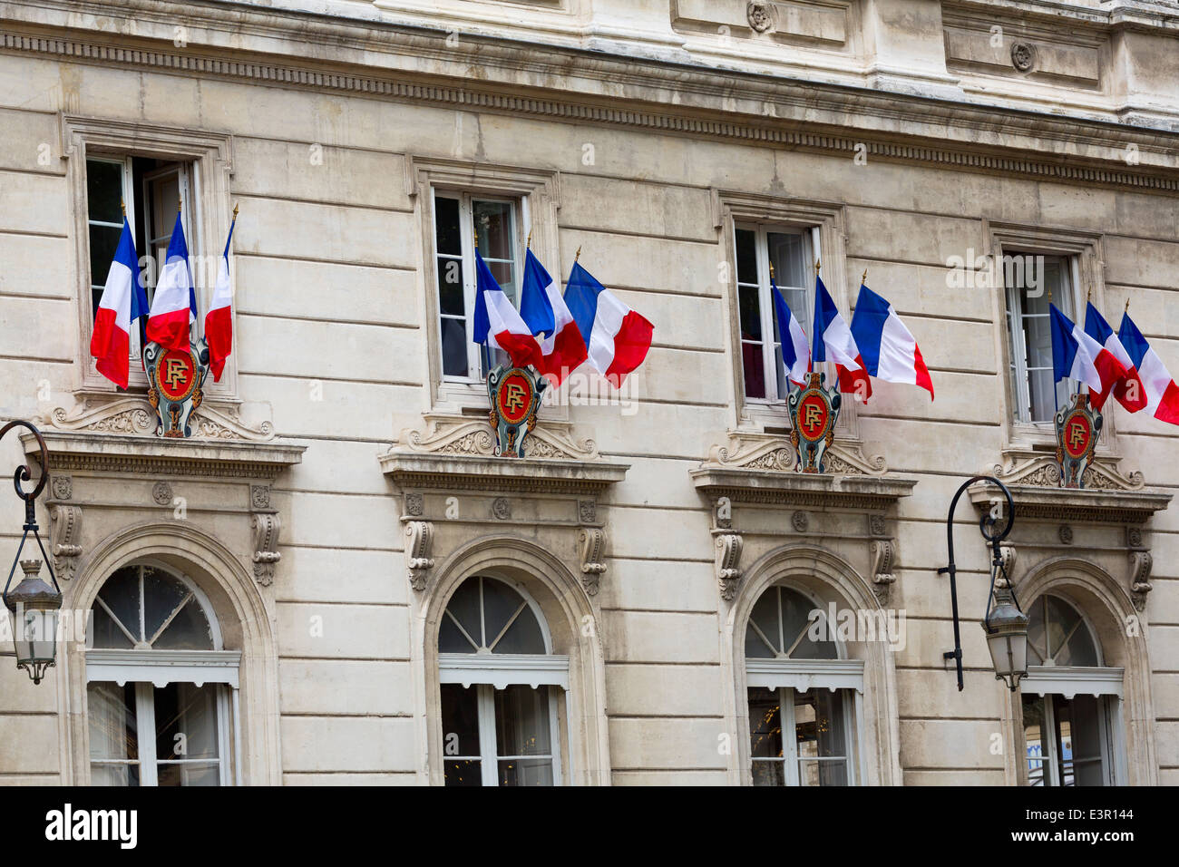 Flags on the Hotel de Ville (town Hall) in Avignon, Provence, France ...