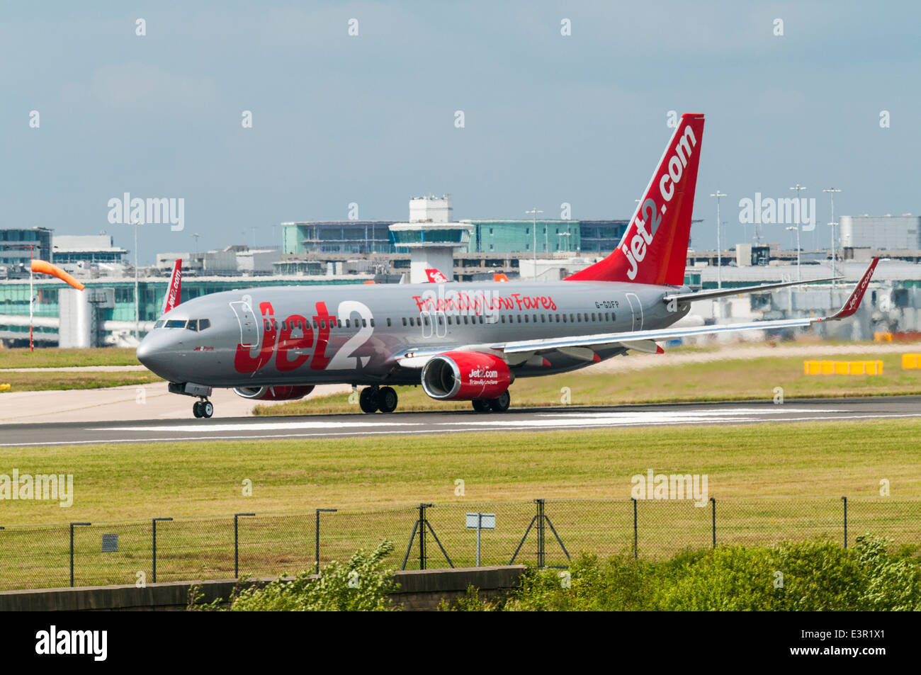 Jet 2.com Boeing 737-300 plane moving into position on the runway to ...