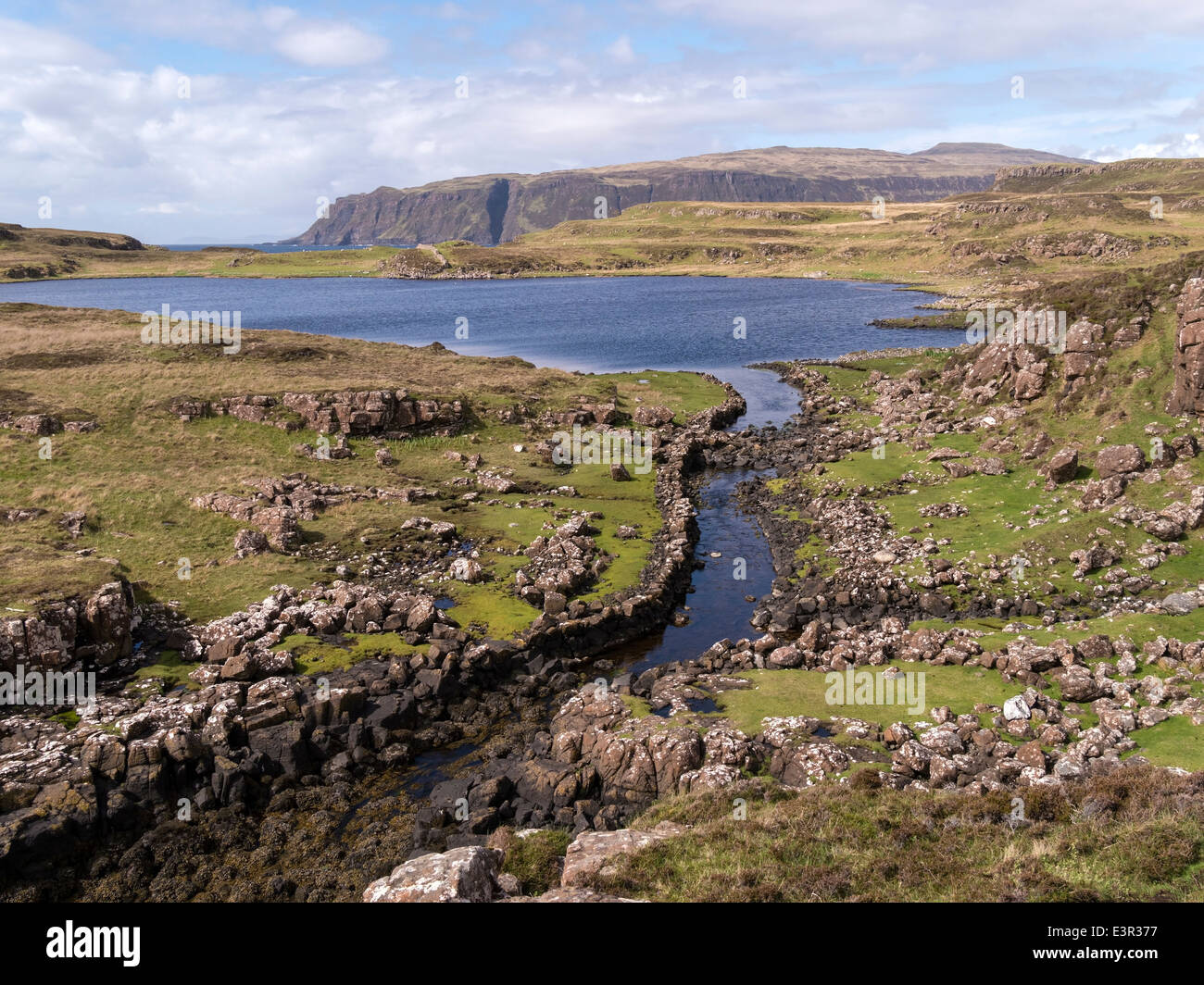 Ancient man-made channel to Loch na h-Airde, Rubha an Dunain headland ...