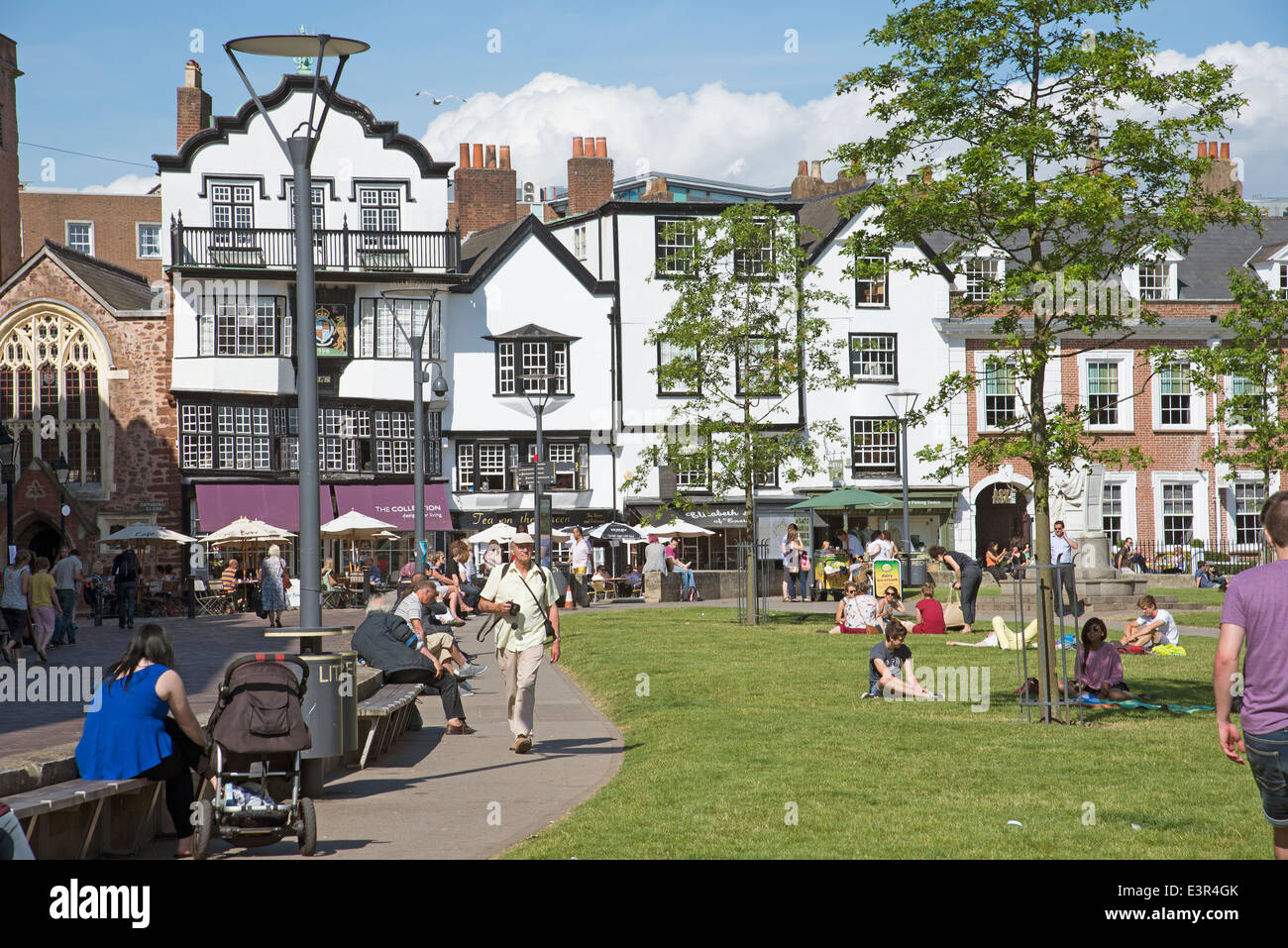 Cathedral Close in the city of Exeter Devon England UK Stock Photo - Alamy