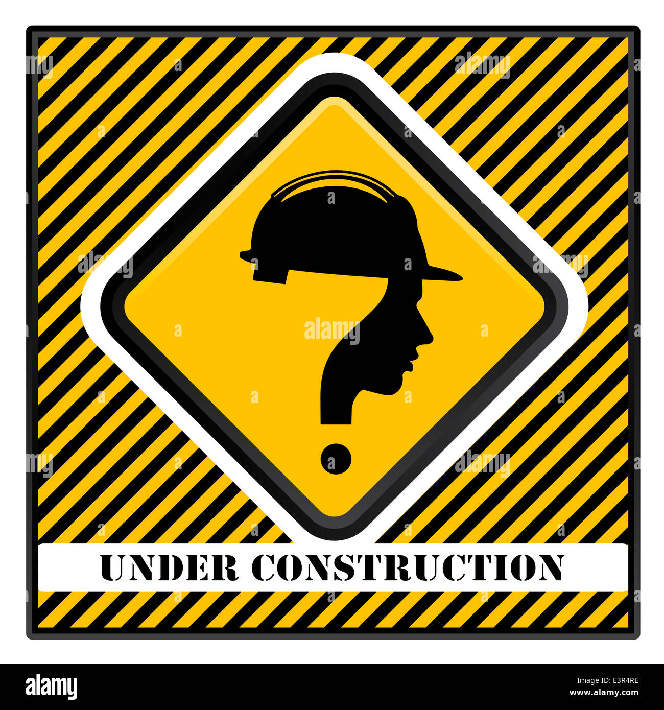under construction with question mark human head symbol, vector Stock ...