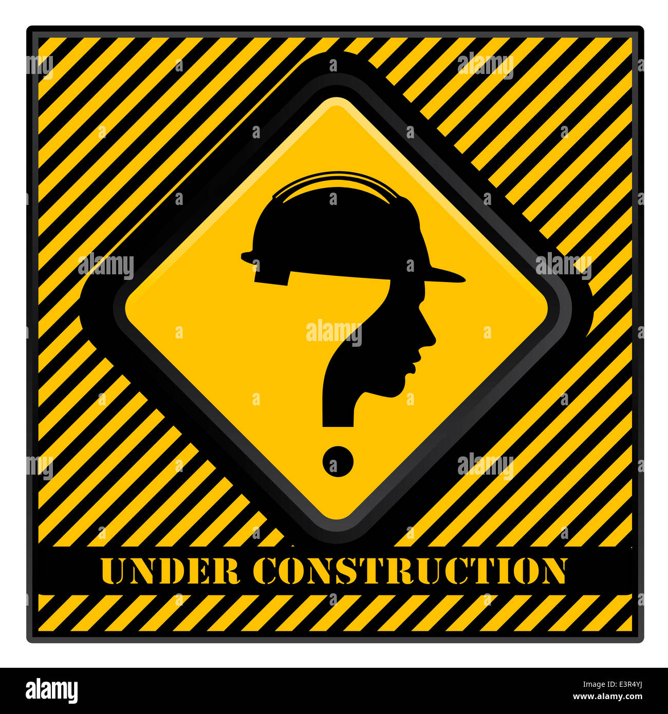 under construction with question mark human head symbol, vector Stock ...