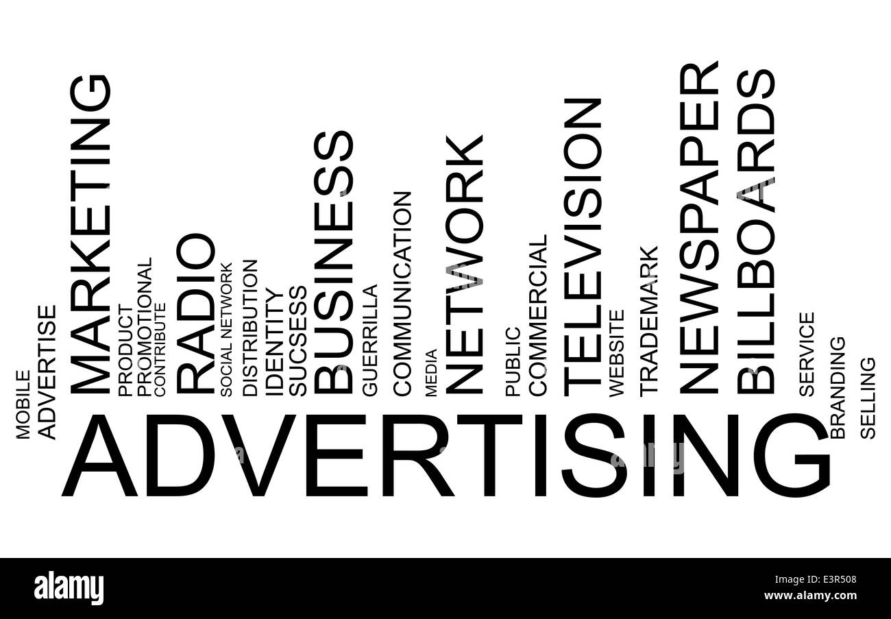 Advertising word concept in barcode with supporting words, modern ...