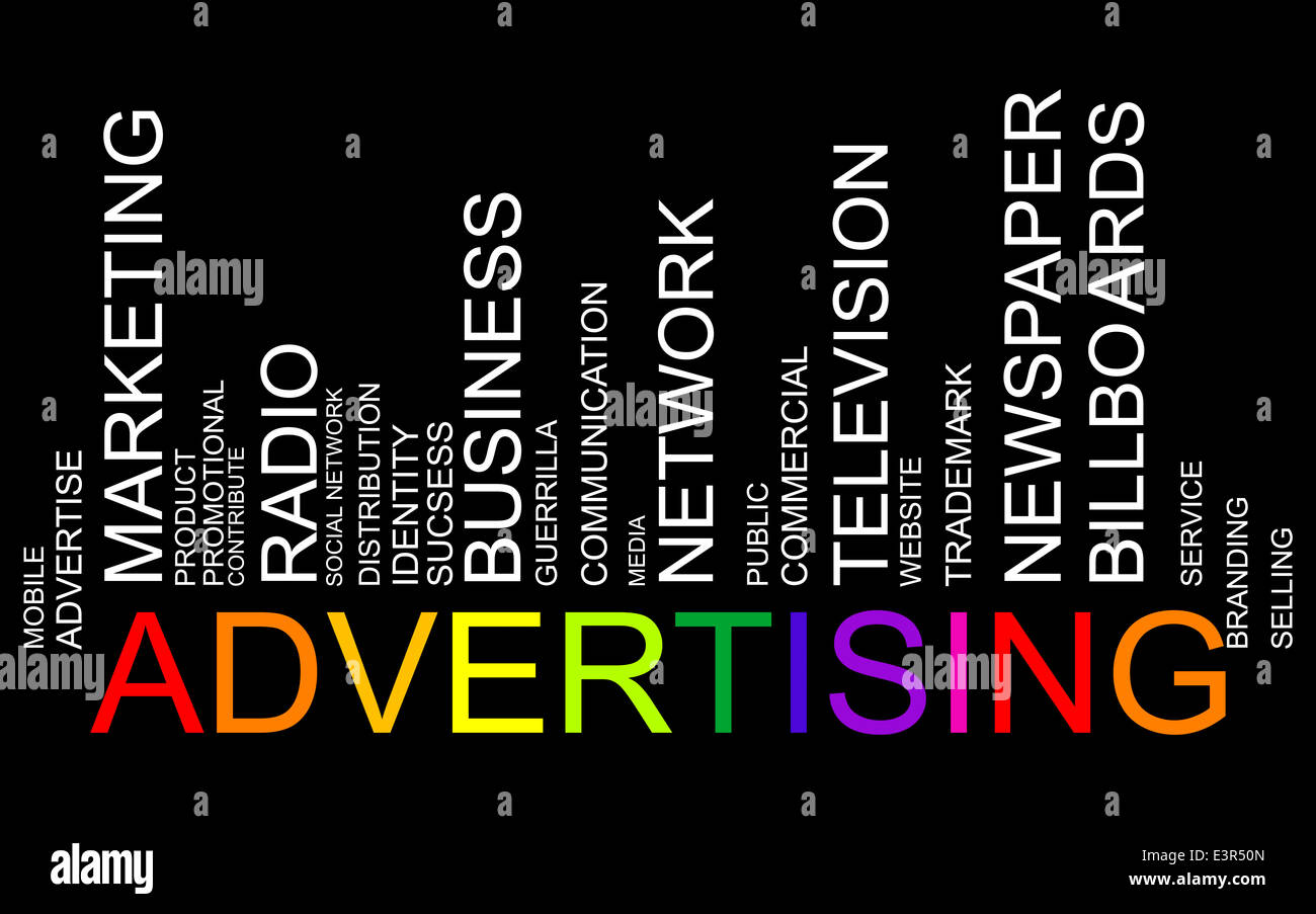 Advertising word concept in barcode with supporting words, modern ...