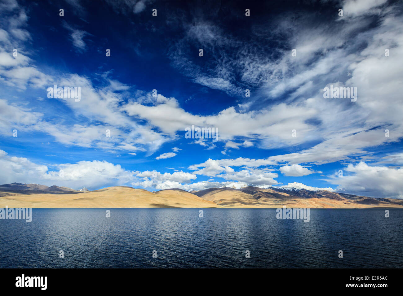 Himalayan lake Tso Moriri lake in Himalayas, Ladakh, India Stock Photo ...